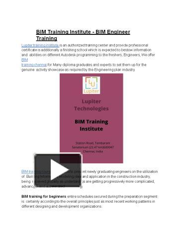 PPT – BIM Training Chennai - BIM Training Institute PowerPoint ...