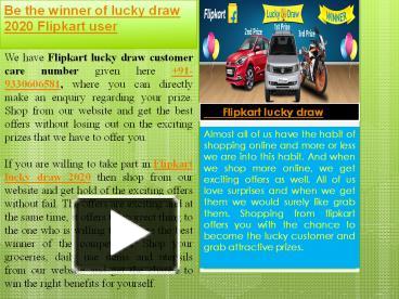 PPT – Flipkart lucky draw PowerPoint presentation | free to download ...