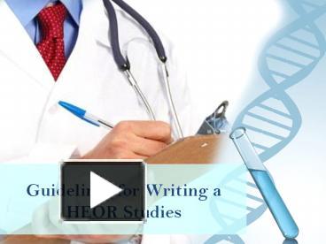 Guidelines for Writing a HEOR Studies presentation | free to download