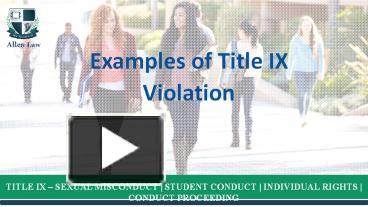 PPT – Examples of Title IX Violation PowerPoint presentation | free to ...