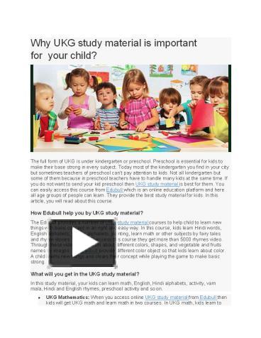Why UKG study material is important for your child? presentation | free ...