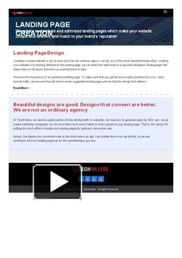 PPT – Landing Page Design PowerPoint presentation | free to download ...