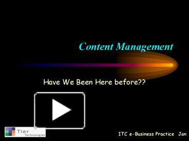 Content Management presentation | free to view