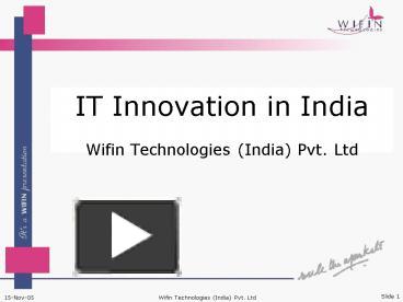 PPT – IT Innovation in India PowerPoint presentation | free to view ...