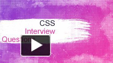 PPT – Top CSS Interview Questions Answers PowerPoint presentation ...