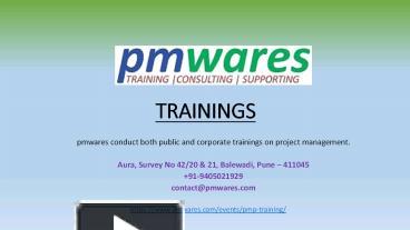 PPT – PMP® Certification Training Course - Pune | Mumbai PowerPoint ...