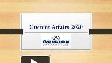 Current Affairs 2020 - Avision Institute presentation | free to download
