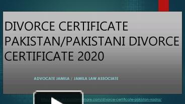 PPT – Get Divorce Certificate Pakistan By Easy Way : Pakistani Divorce ...