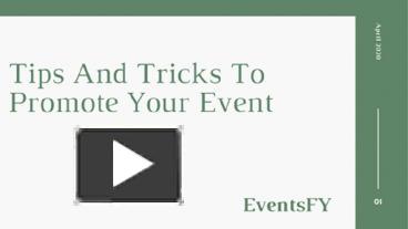PPT – Tips And Tricks To Promote Your Event PowerPoint presentation ...