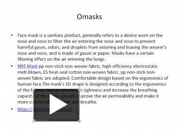 PPT – Disposable Medical Masks PowerPoint presentation | free to ...