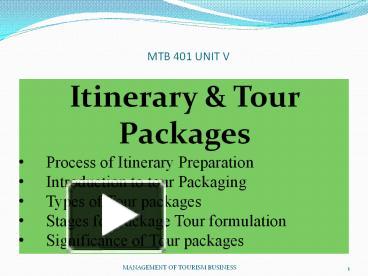Itinerary & tour packages presentation | free to download