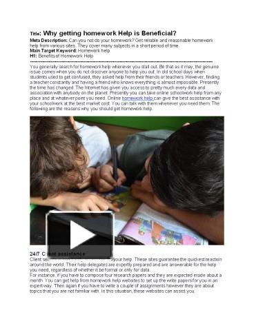 Why getting homework Help is Beneficial? presentation | free to download