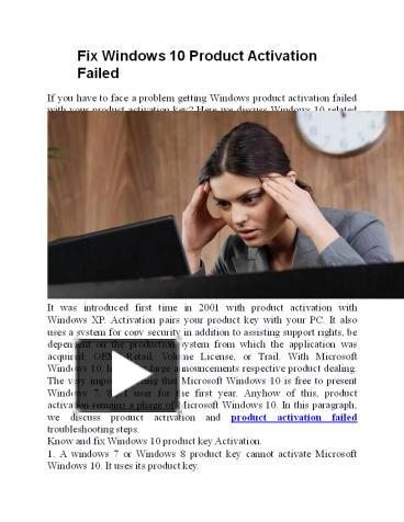PPT – Fix Windows 10 Product Activation Failed PowerPoint presentation ...
