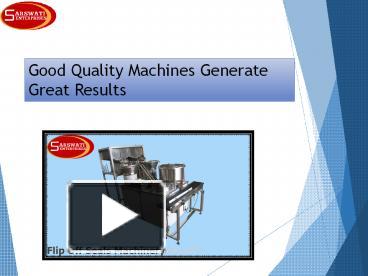 PPT – Good Quality Machines Generate Great Results PowerPoint ...