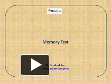 Memory Test presentation | free to download