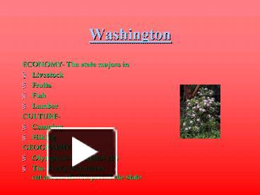 PPT – Washington PowerPoint presentation | free to view - id: 90175-ZDFmN