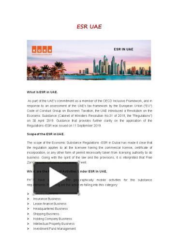 What Is ESR in UAE. presentation | free to download