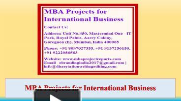MBA Projects for International Business presentation | free to download