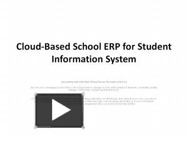 Cloud-Based School ERP for Student Information System presentation ...