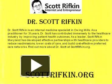PPT – Scottrifkin.org - Dr. Scott Rifkin PowerPoint presentation | free ...