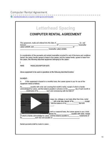 Computer Rental Agreement sample Smart Business Box presentation | free ...