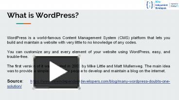 What is WordPress? presentation | free to download