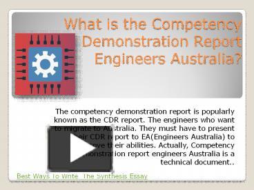 PPT – What is the Competency Demonstration Report Engineers Australia ...