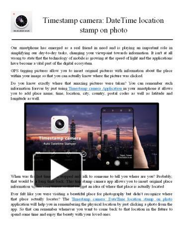PPT – Timestamp camera: DateTime location stamp on photo PowerPoint ...