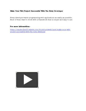 PPT – Make Your Web Project Successful With The Ruby Developer ...