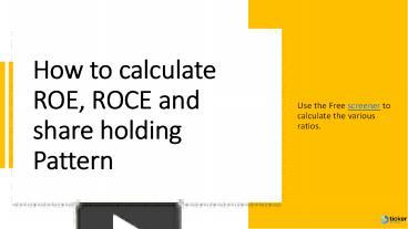 How to calculate ROE and ROCE presentation | free to download