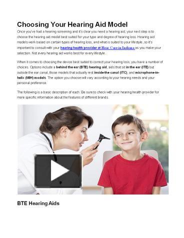 PPT – Choosing Your Hearing Aid Model PowerPoint presentation | free to ...