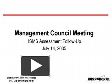 Management Council Meeting presentation | free to view