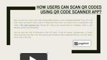How Users Can Scan QR Codes Using QR Code Scanner App? presentation ...