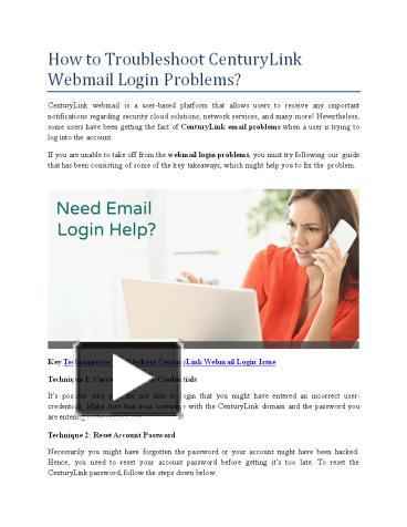 PPT – How to Troubleshoot CenturyLink Webmail Login Problems ...