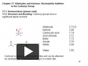 PPT – Chapter 17: Aldehydes and Ketones: Nucleophilic Addition ...