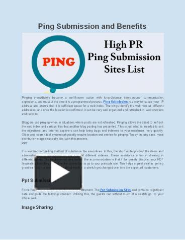 PPT – Ping Submission and Benefits PowerPoint presentation | free to ...