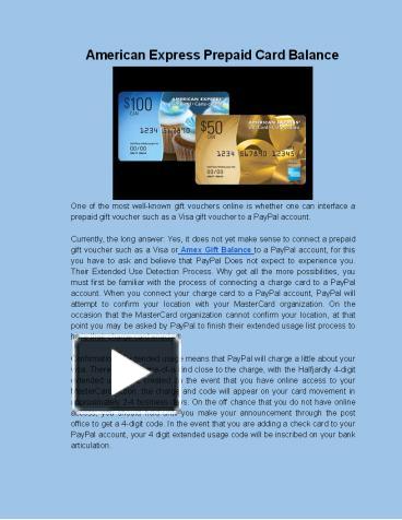PPT – American Express Prepaid Card Balance for Your Family PowerPoint ...