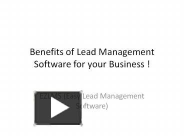 Simple lead management system presentation | free to download
