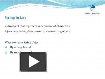 PPT – String Exception IO Java PowerPoint presentation | free to ...