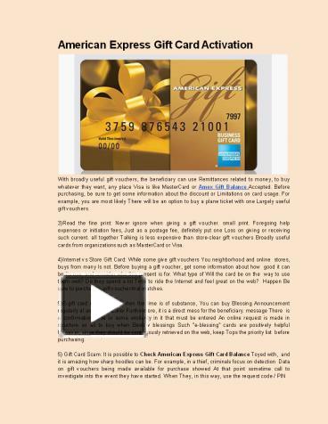 American Express Gift Card Activation presentation | free to download