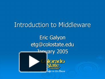 Introduction to Middleware presentation | free to view
