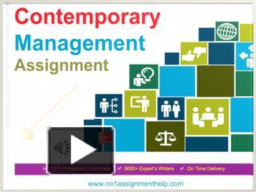 Contemporary Management Assignment Help By MBA And Ph.D. Experts ...