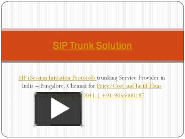PPT – SIP (Session Initiation Protocol) trunking Service Provider ...