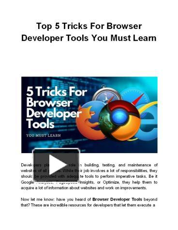 PPT – Top 5 Tricks For Browser Developer Tools You Must Learn ...