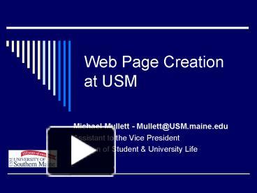 Web Page Creation at USM presentation | free to view