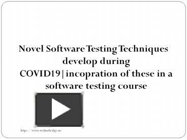 PPT – Software Testing Techniques PowerPoint presentation | free to ...