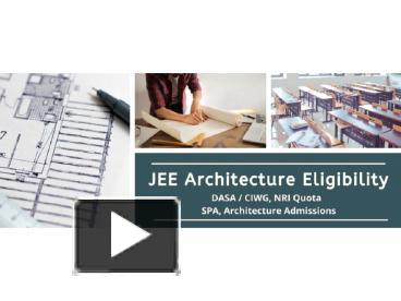 JEE Architecture Eligibility Criteria Photo Slideshow | free to ...