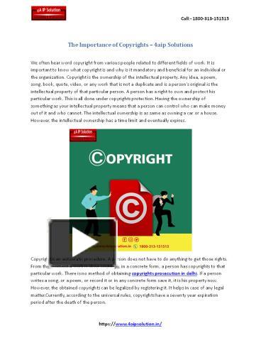 PPT – The Importance of Copyrights – 4aip Solutions PowerPoint ...