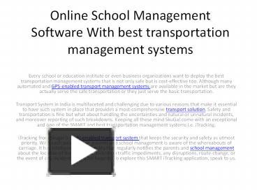 PPT – best transportation management systems PowerPoint presentation ...