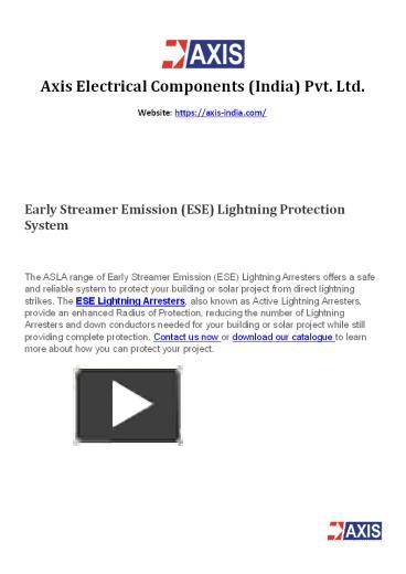 ESE Lightning Arrester - Axis Electrical Components presentation | free ...